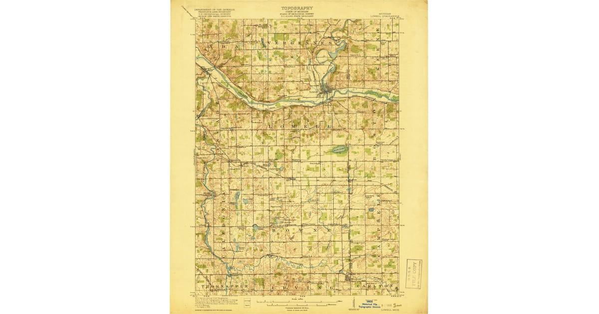 1918 Map of Lowell, MI — High-Res | Pastmaps