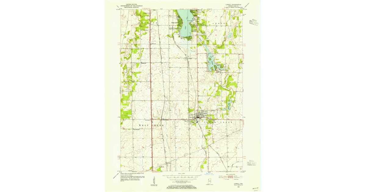 1953 Map of Lowell, IN — High-Res | Pastmaps