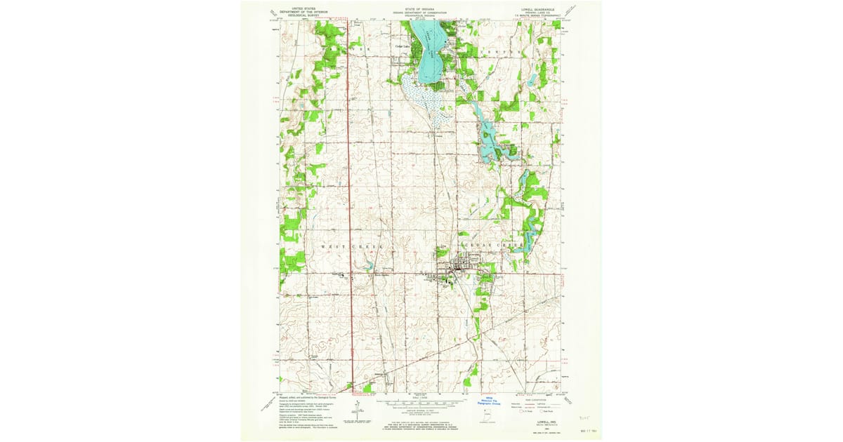 1962 Map of Lowell, IN — High-Res | Pastmaps