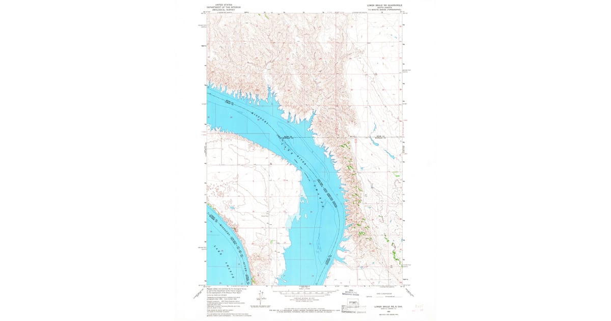 1966 Map of Lower Brule NE, Hyde County, SD — High-Res | Pastmaps