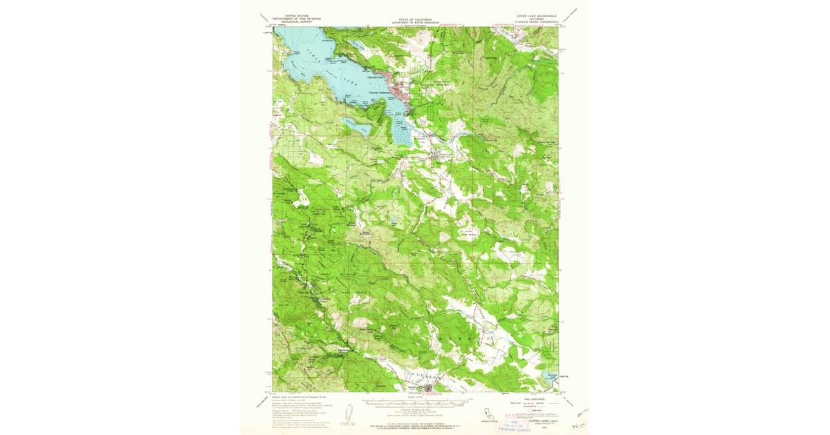 1958 Map of Lower Lake, CA — High-Res | Pastmaps