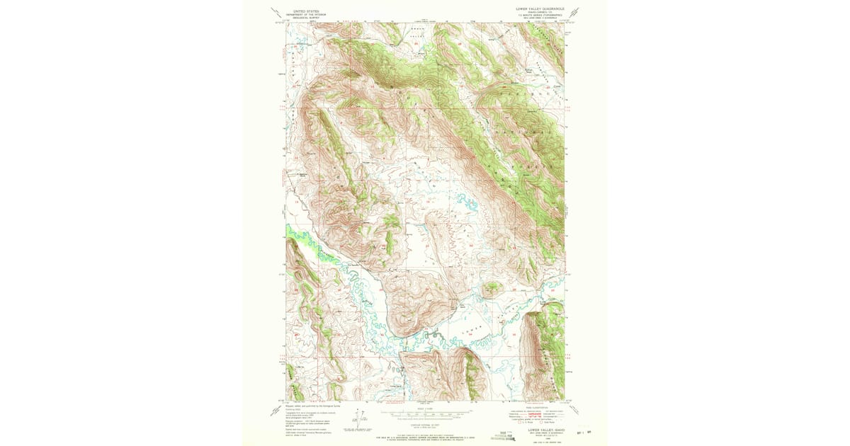 1949 Map of Lower Valley, Caribou County, ID — High-Res | Pastmaps