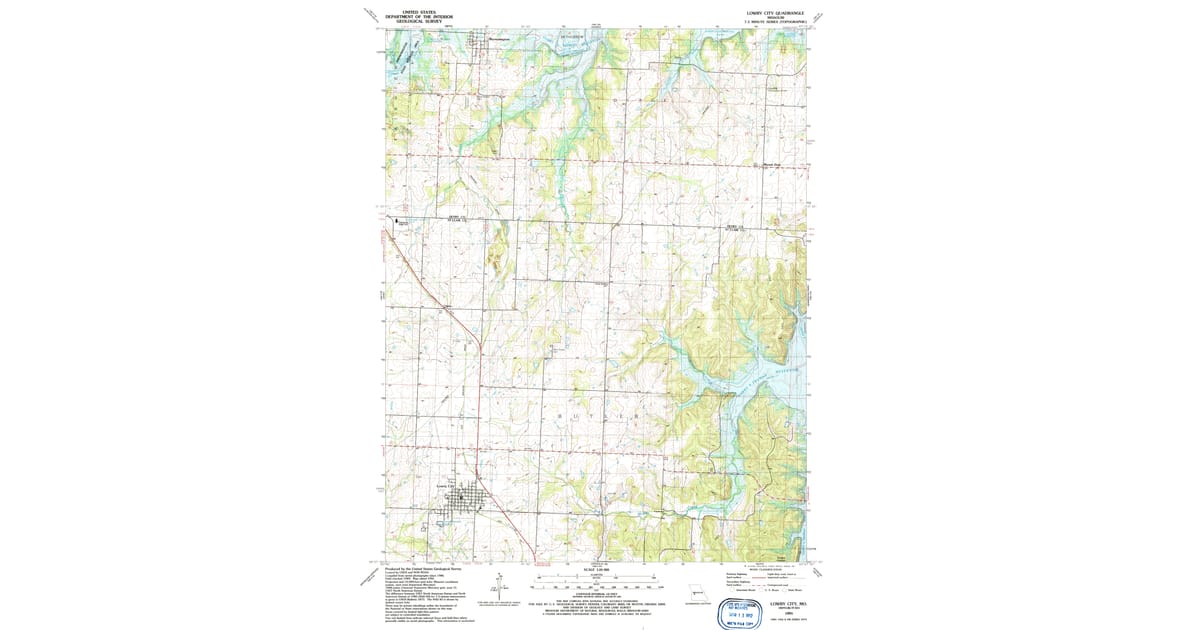 1991 Map of Lowry City, MO — High-Res | Pastmaps