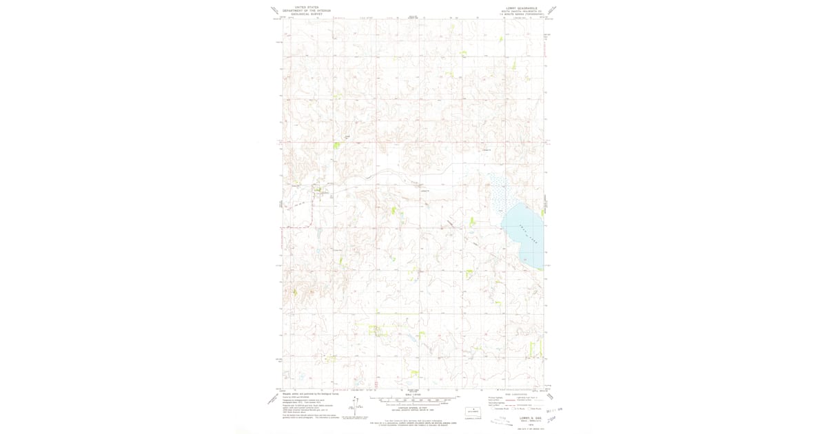 1974 Map of Lowry, SD — High-Res | Pastmaps