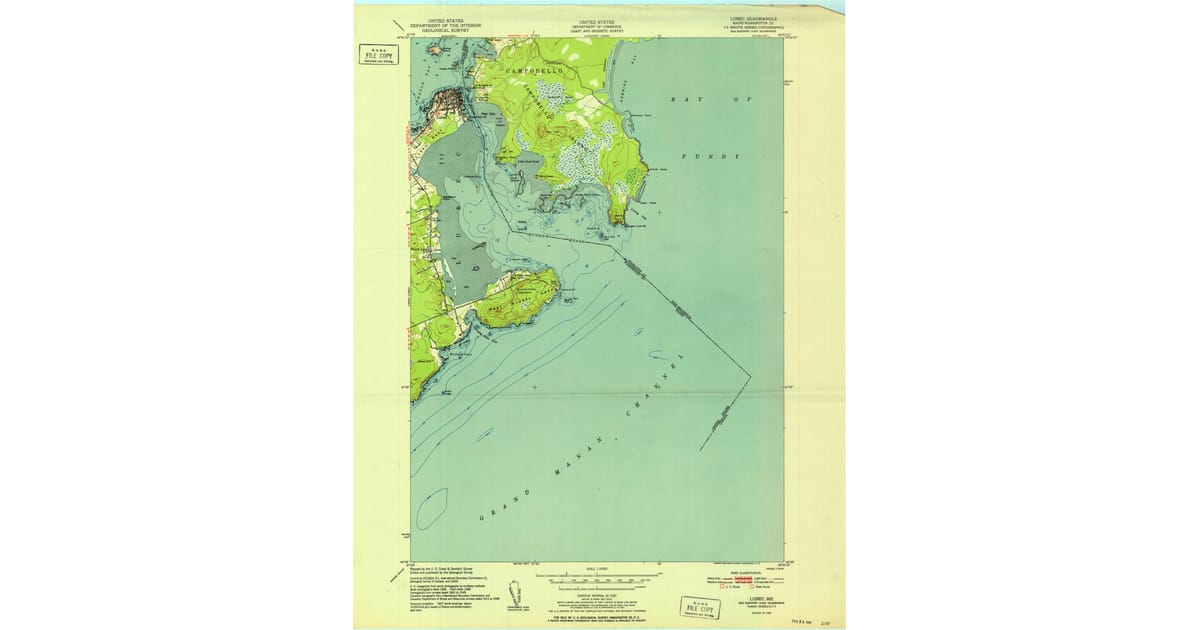 1952 Map of Lubec, Washington County, ME — High-Res | Pastmaps
