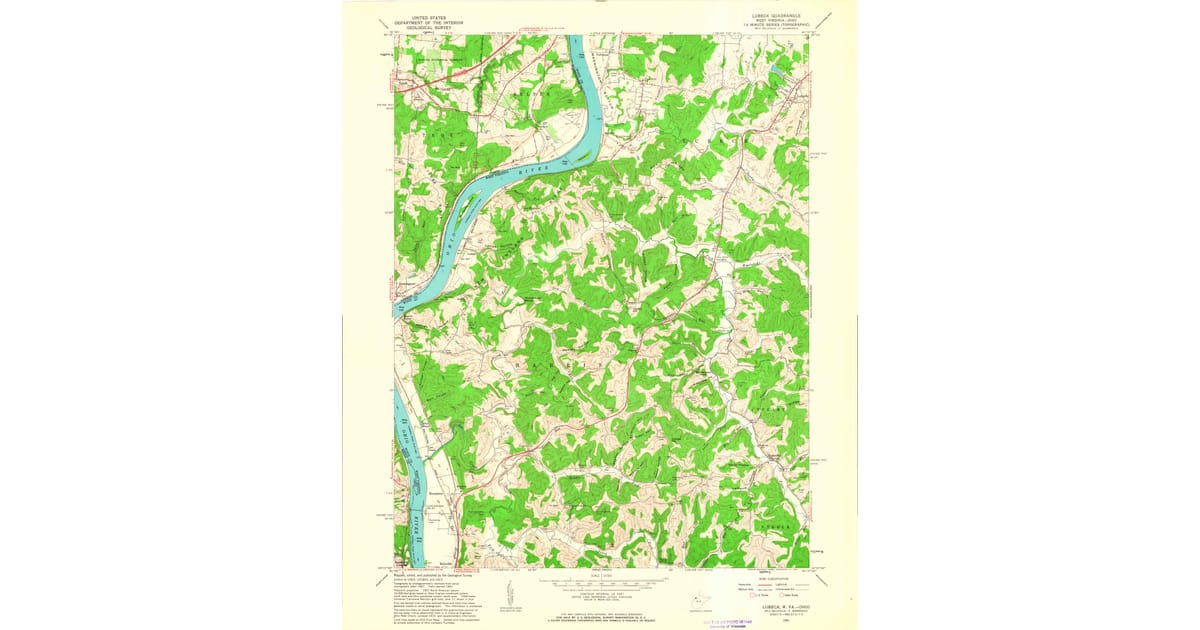 1961 Map of Lubeck, WV — High-Res | Pastmaps