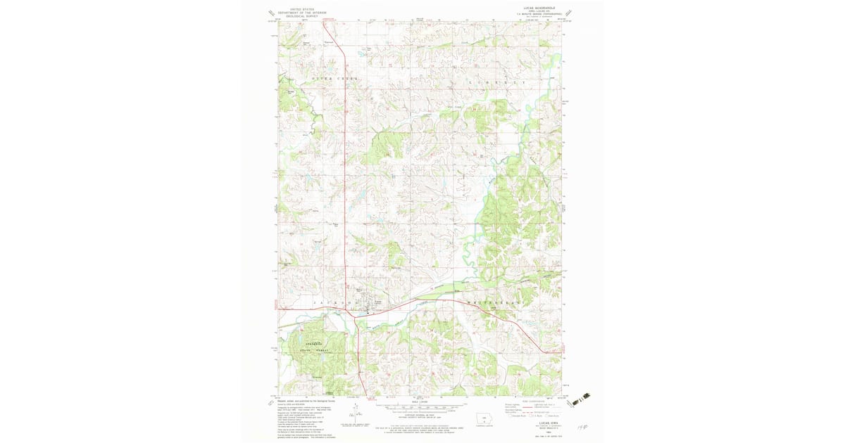 1982 Map of Lucas, IA — High-Res | Pastmaps