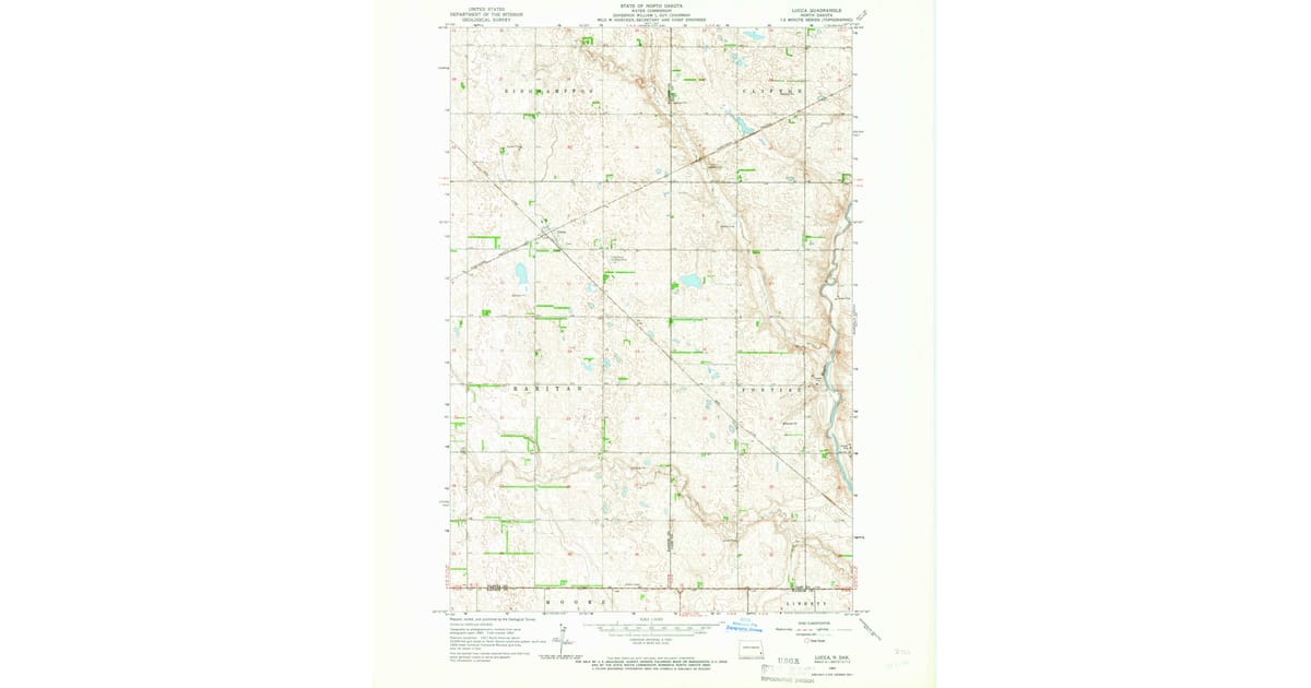1965 Map of Lucca, Barnes County, ND — High-Res | Pastmaps