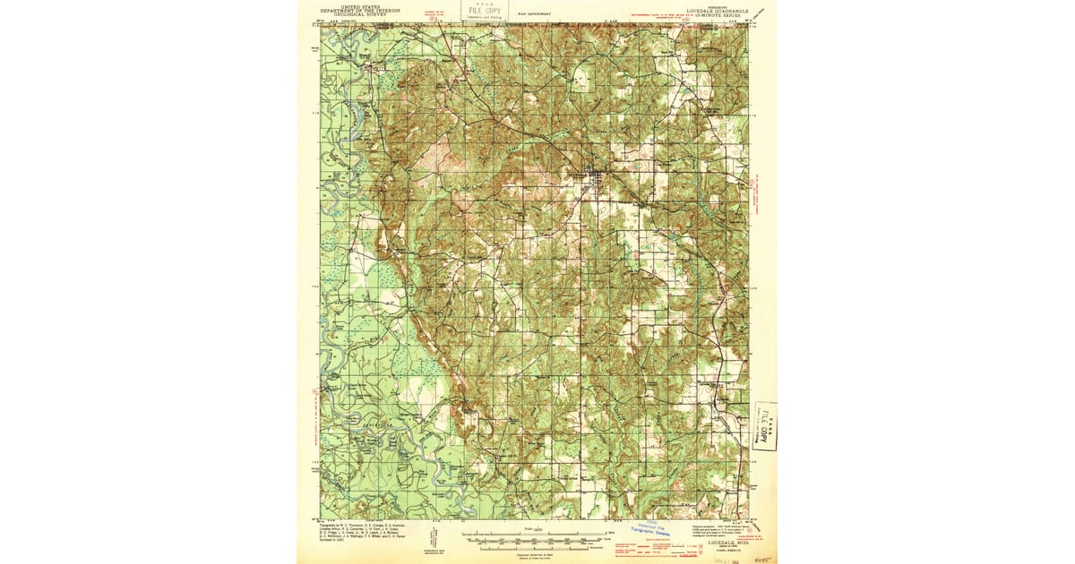 1943 Map of Lucedale, MS — High-Res | Pastmaps