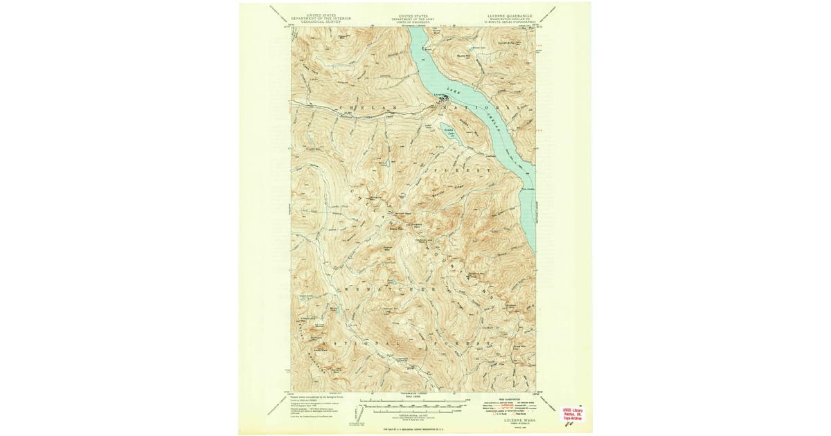 1949 Map of Lucerne, Chelan County, WA — High-Res | Pastmaps