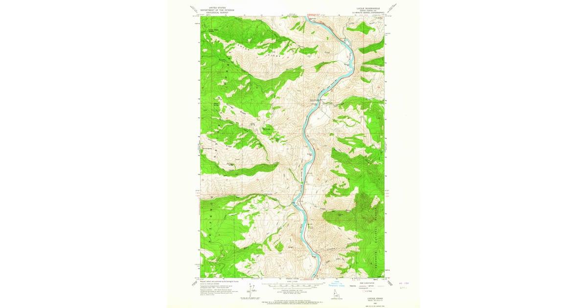1963 Map of Lucile, Idaho County, ID — High-Res | Pastmaps