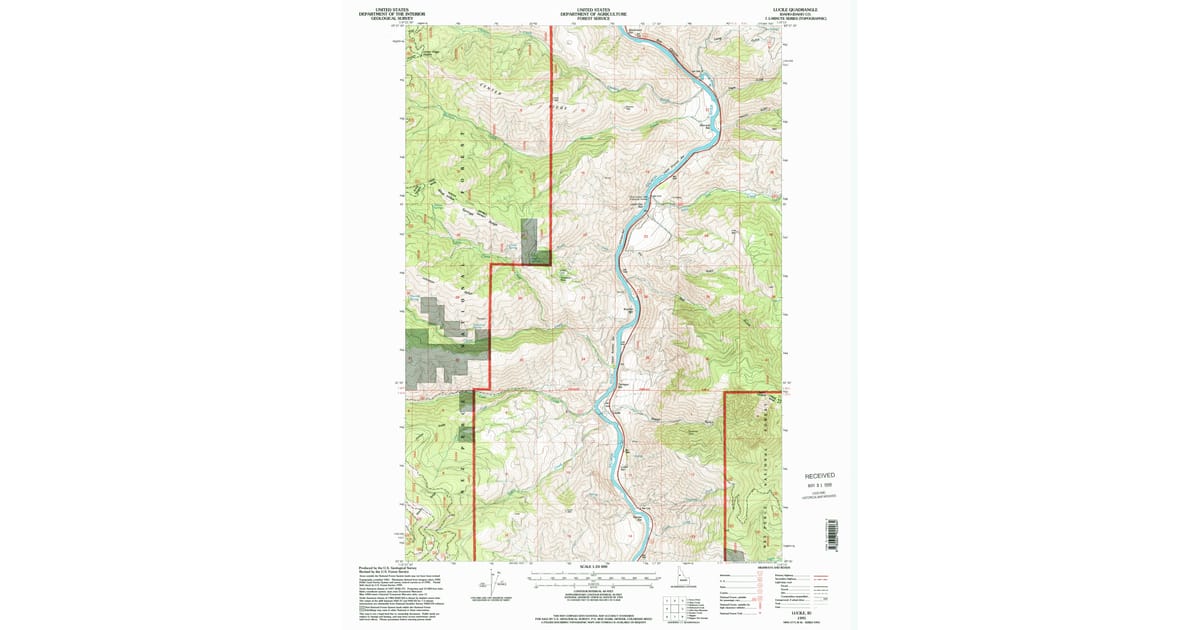 1995 Map of Lucile, Idaho County, ID — High-Res | Pastmaps