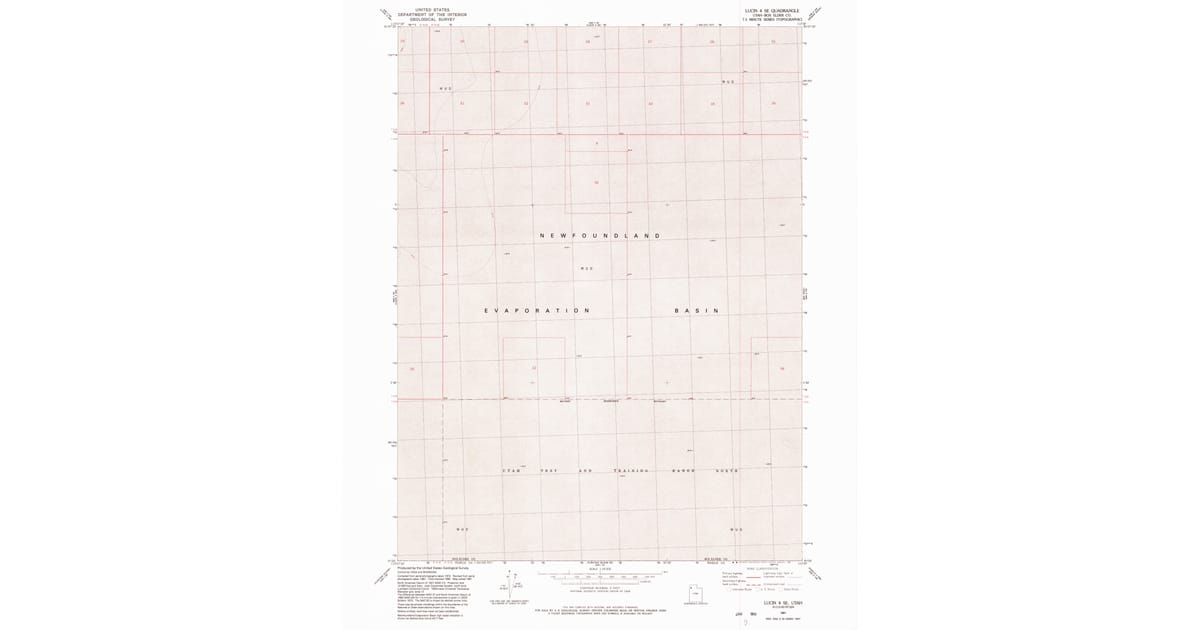 1991 Map of Lucin 4 SE, Box Elder County, UT — High-Res | Pastmaps