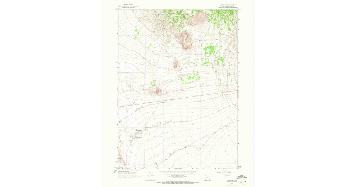 1967 Map of Lucin NE, Box Elder County, UT — High-Res | Pastmaps