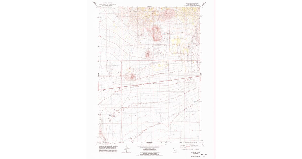 1991 Map of Lucin NE, Box Elder County, UT — High-Res | Pastmaps