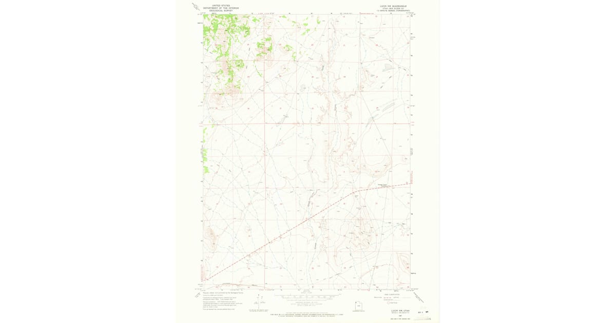 1967 Map of Lucin NW, Box Elder County, UT — High-Res, 1971 Print #2 ...