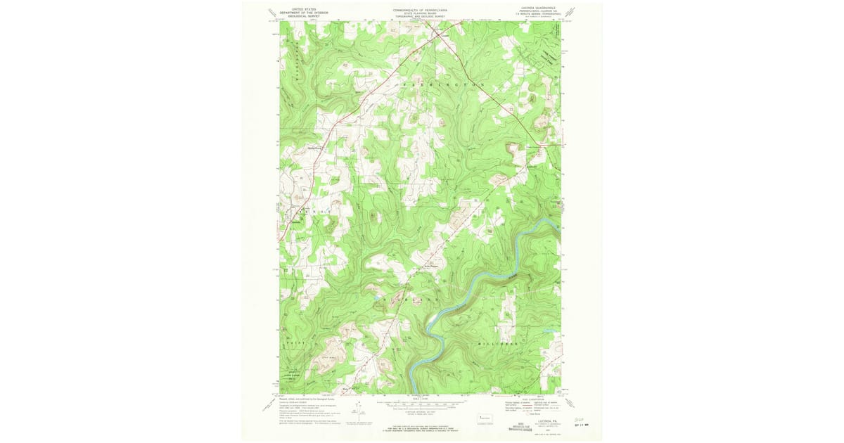1967 Map of Lucinda, Clarion County, PA — High-Res | Pastmaps