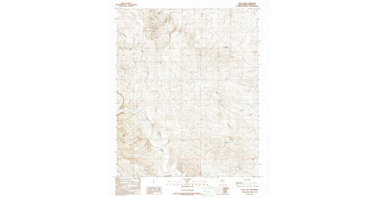 1988 Map of Lucky Lake, Chaves County, NM — High-Res | Pastmaps