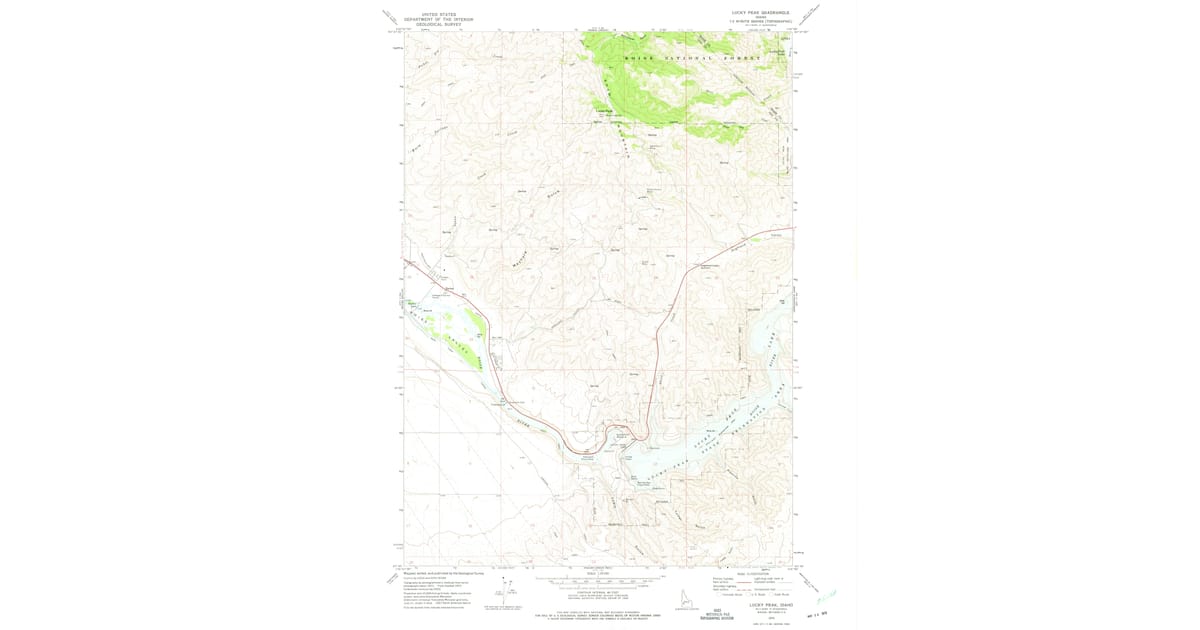 1972 Map of Lucky Peak, Ada County, ID — High-Res | Pastmaps