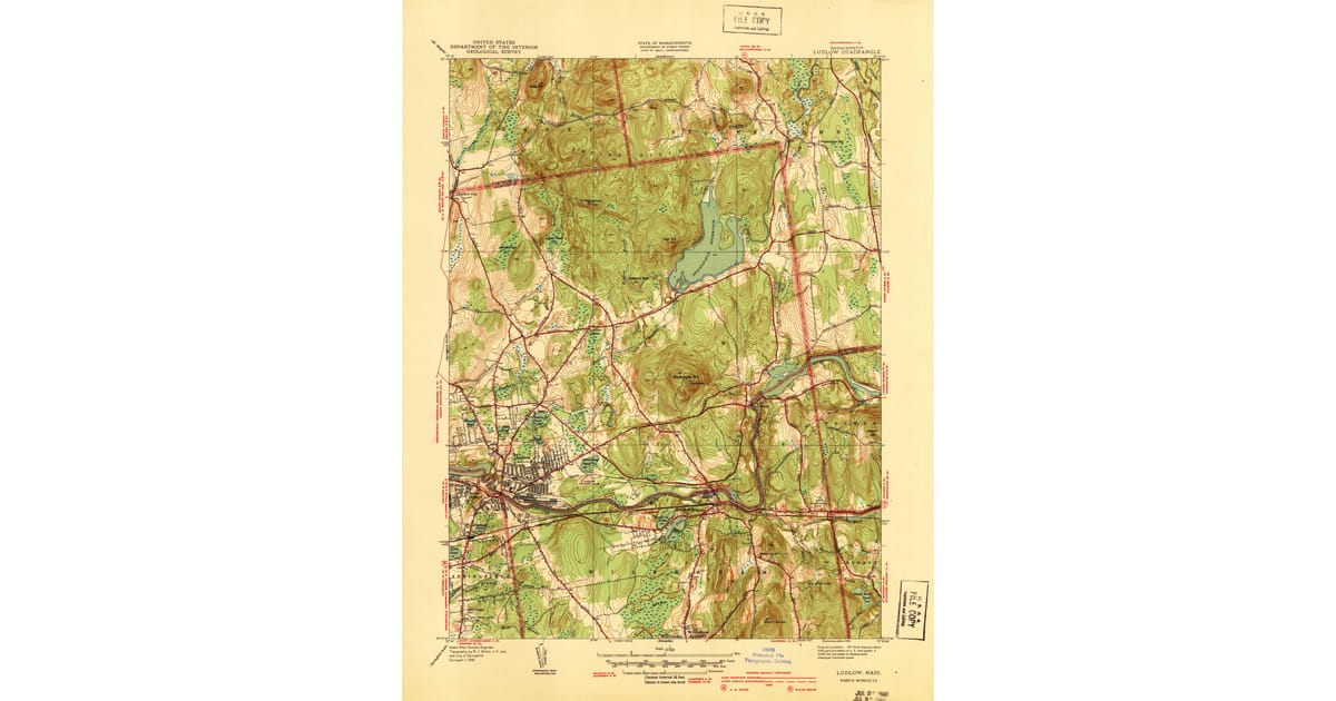 1939 Map of Ludlow, Hampden County, MA — High-Res | Pastmaps
