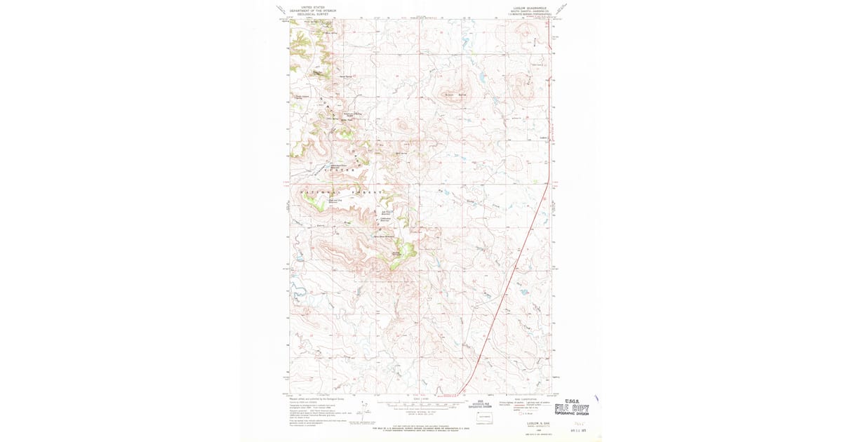 1968 Map of Ludlow, Harding County, SD — High-Res | Pastmaps