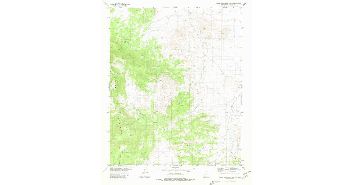 1981 Map of Luera Mountains East, Catron County, NM — High-Res | Pastmaps