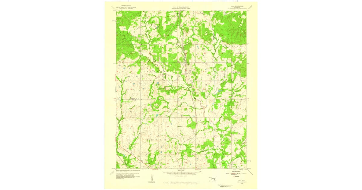 1958 Map of Lula, Coal County, OK — High-Res | Pastmaps