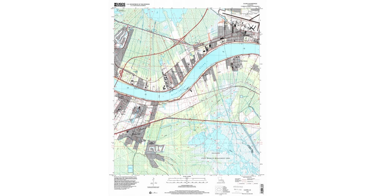 1998 Map of Luling, LA — High-Res | Pastmaps