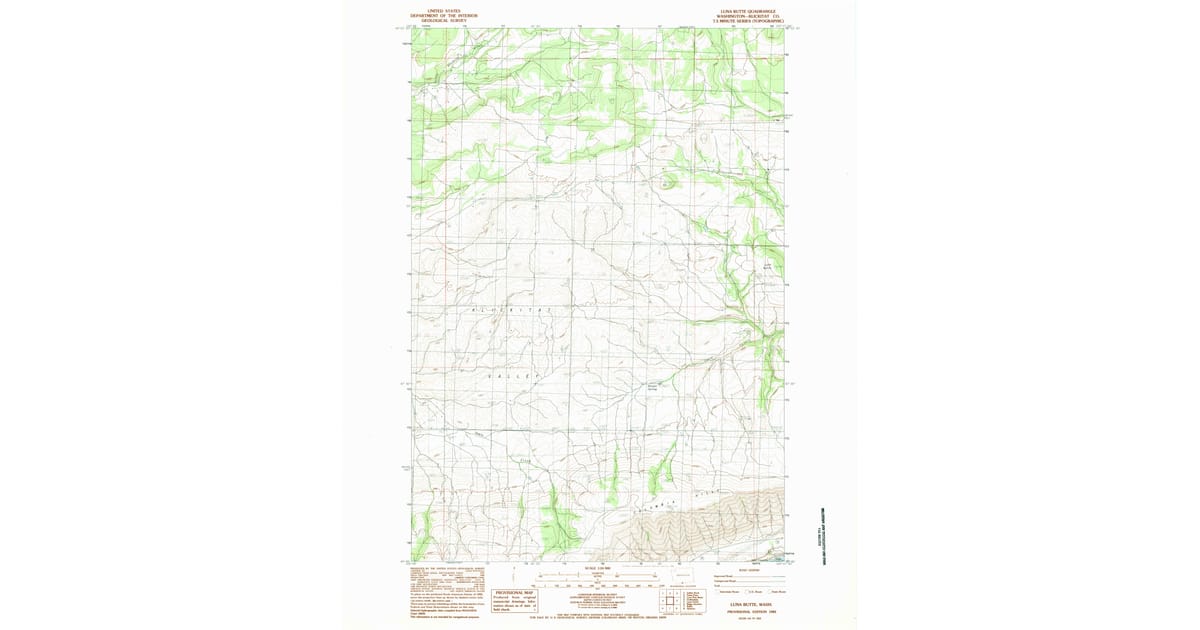 1983 Map of Luna Butte, Klickitat County, WA — High-Res | Pastmaps
