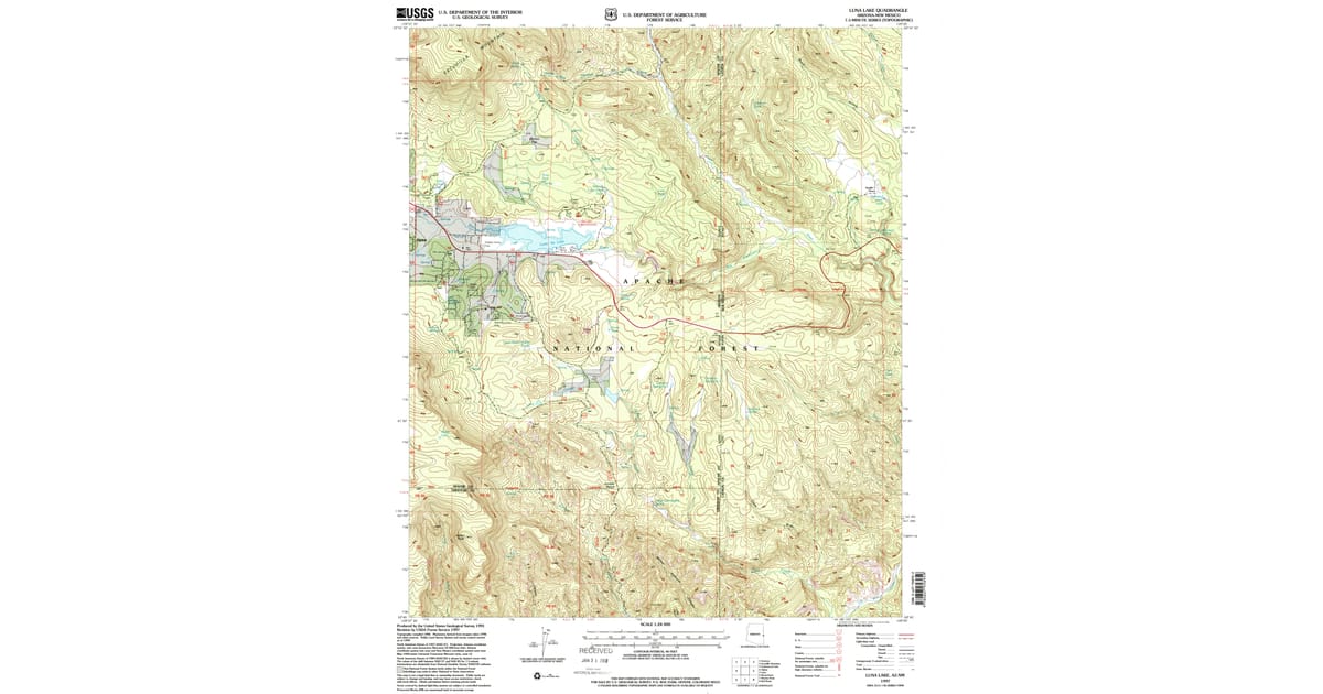 1997 Map of Luna Lake, Apache County, AZ — High-Res | Pastmaps