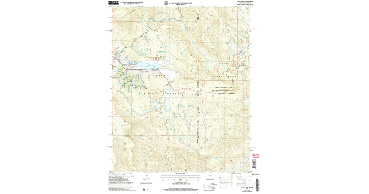 2005 Map of Luna Lake, Apache County, AZ — High-Res | Pastmaps