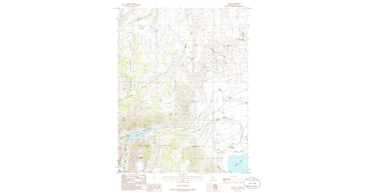1986 Map of Lundy, Mono County, CA — High-Res | Pastmaps