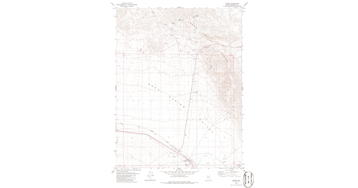 1980 Map of Luning, Mineral County, NV — High-Res, 1986 Print | Pastmaps