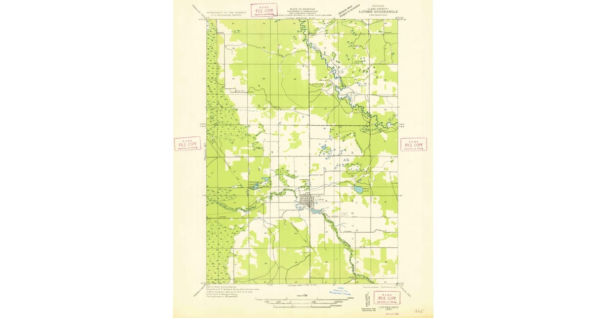 1933 Map of Luther SW, Lake County, MI — High-Res | Pastmaps
