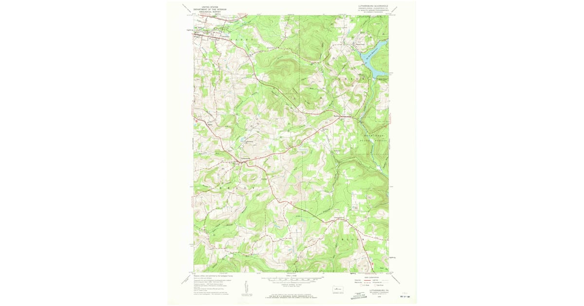 1959 Map of Luthersburg, Clearfield County, PA — High-Res | Pastmaps