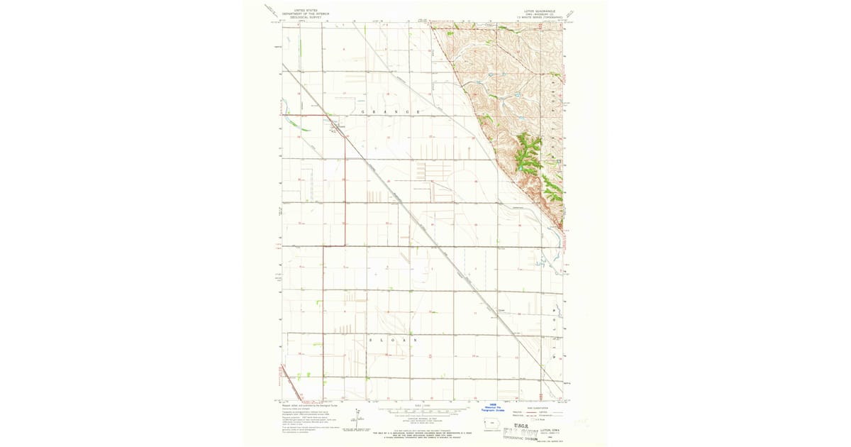 1964 Map of Luton, Woodbury County, IA — High-Res | Pastmaps