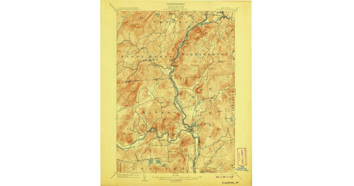 1903 Map of Luzerne, Warren County, NY — High-Res, 1907 Print | Pastmaps