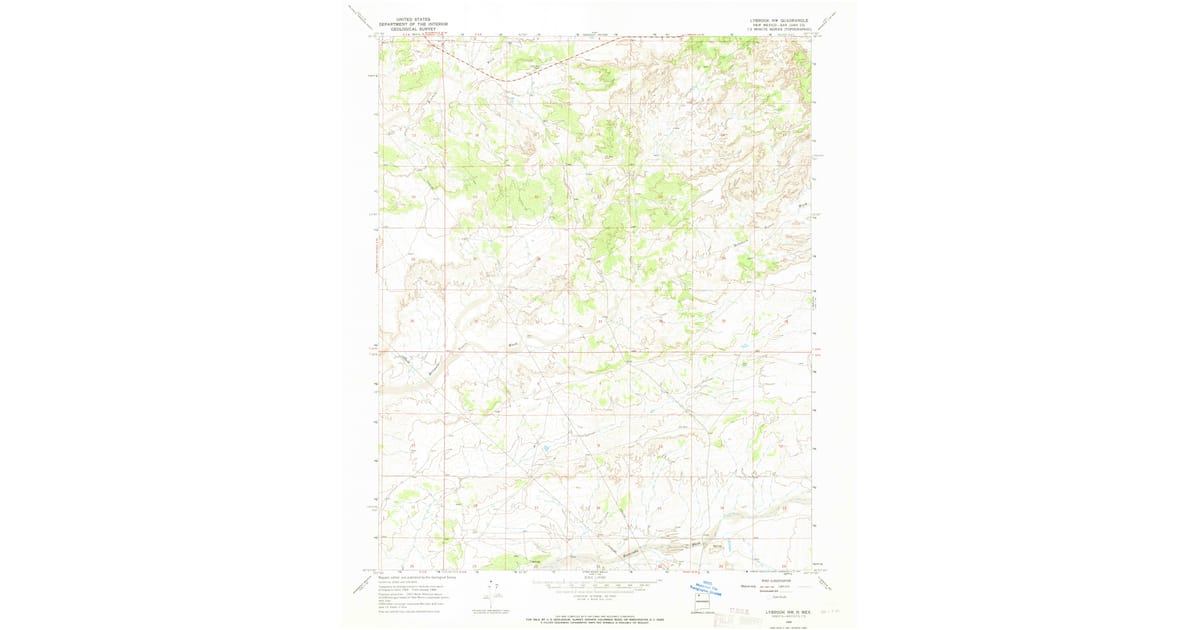 1966 Map of Lybrook NW, San Juan County, NM — High-Res | Pastmaps