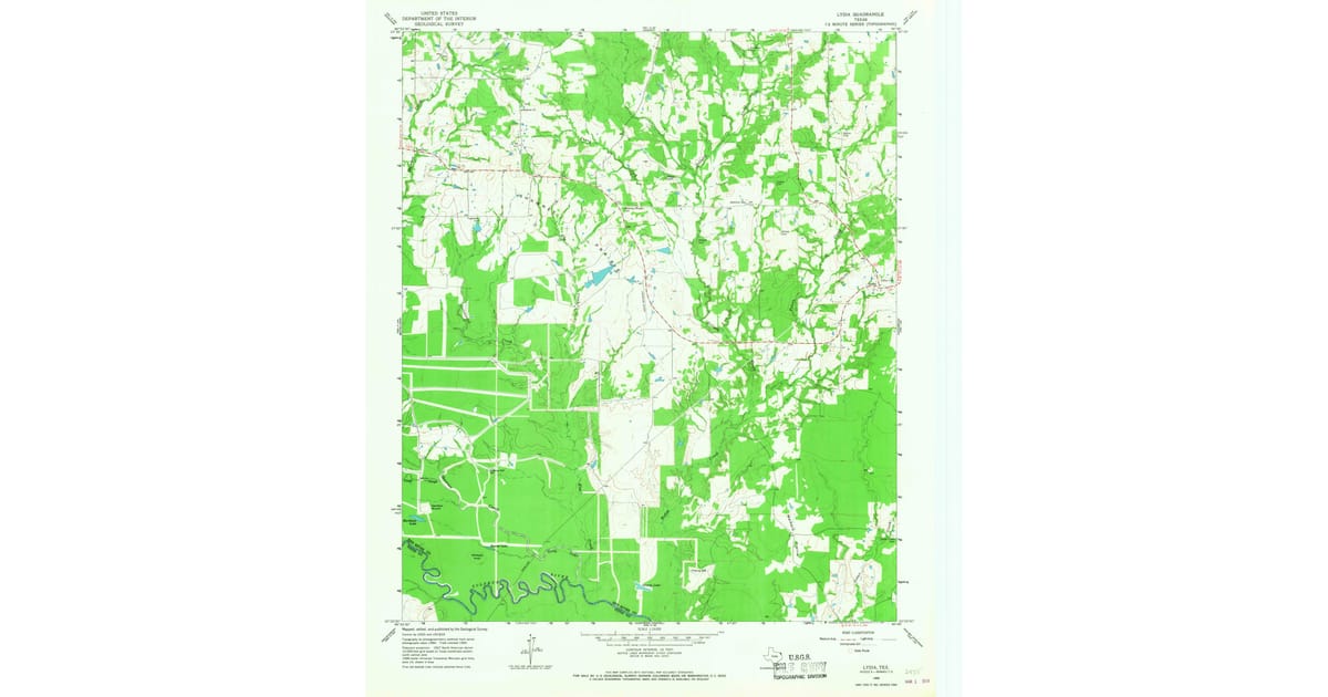 1965 Map of Lydia, Red River County, TX — High-Res | Pastmaps