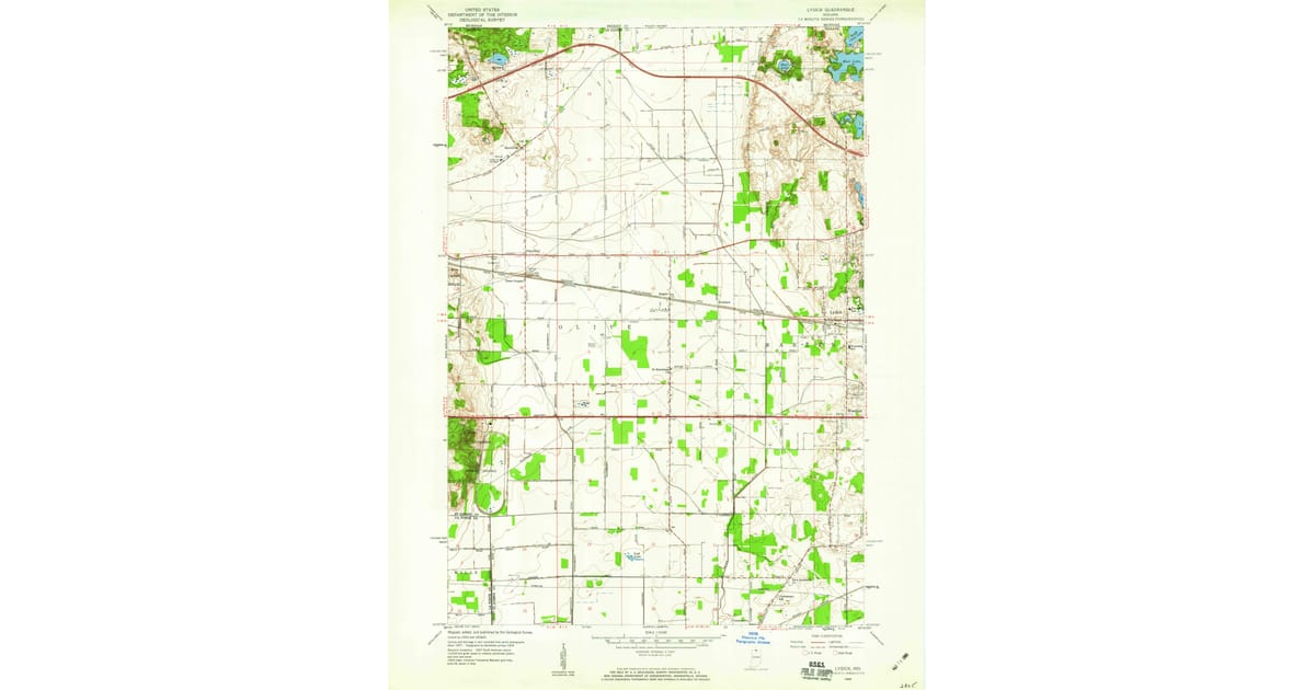 1958 Map of Lydick, St. Joseph County, IN — High-Res | Pastmaps