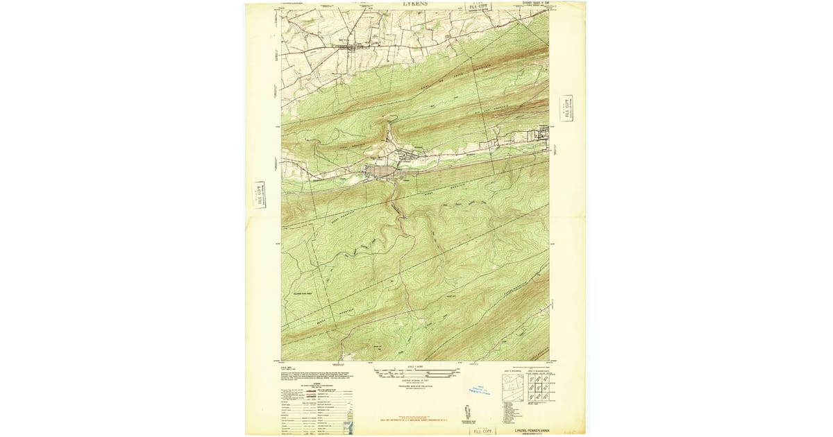1947 Map of Lykens, PA — High-Res | Pastmaps
