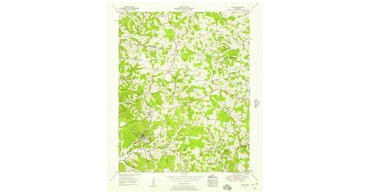 1953 Map of Lyles, TN — High-Res | Pastmaps