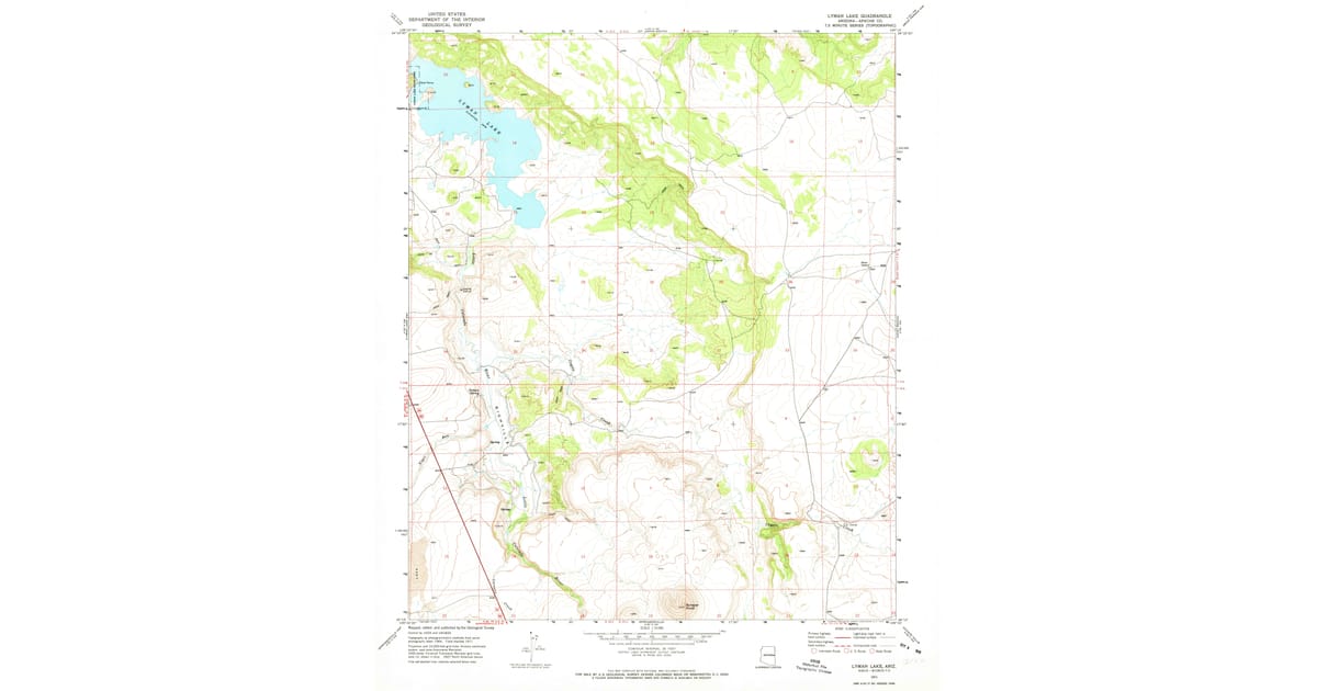 1971 Map of Lyman Lake, Apache County, AZ — High-Res | Pastmaps