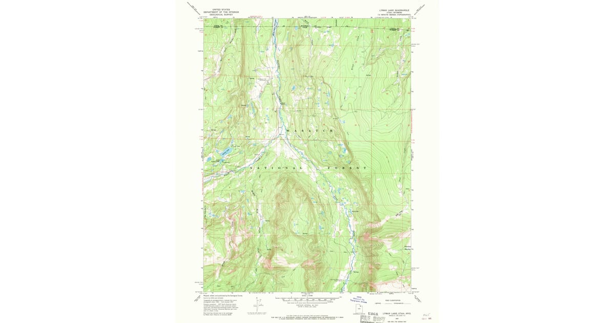 1967 Map of Lyman Lake, Summit County, UT — High-Res | Pastmaps