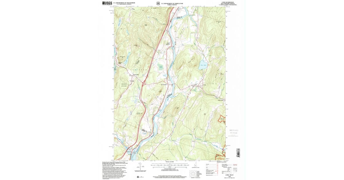 1996 Map of Lyme, Grafton County, NH — High-Res | Pastmaps