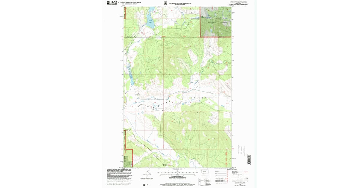 1997 Map of Lynch Lake, Flathead County, MT — High-Res | Pastmaps