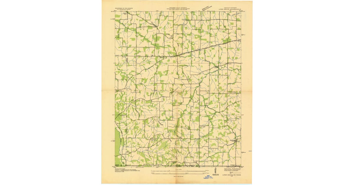 1936 Map of Lynn Grove, Calloway County, KY — High-Res | Pastmaps