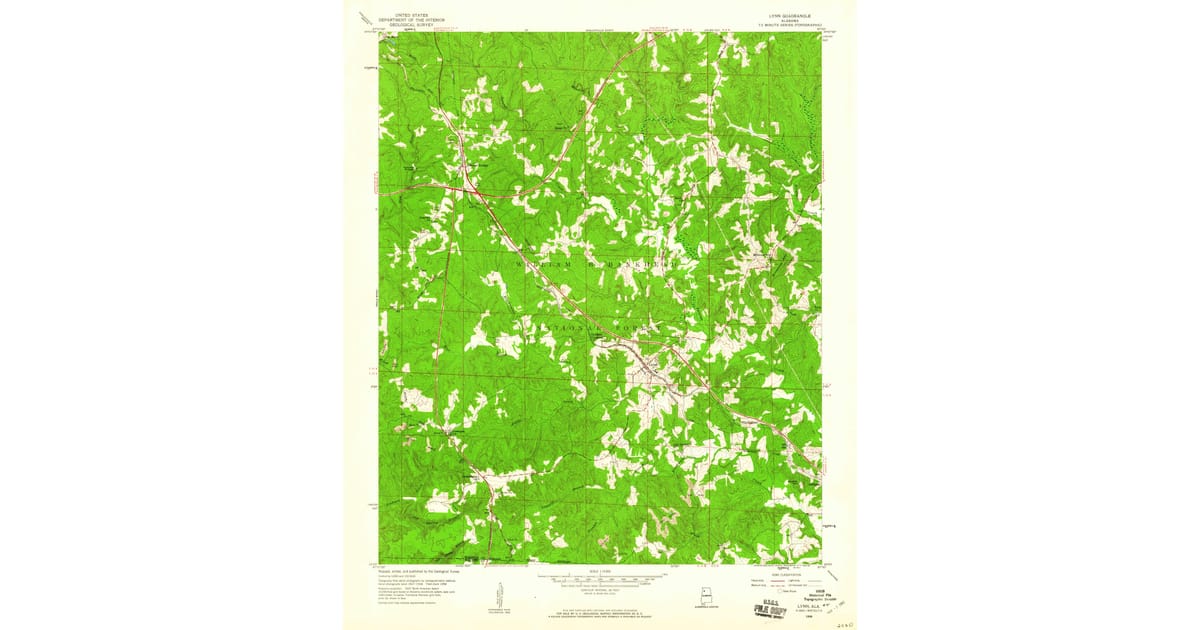1958 Map of Lynn, AL — High-Res | Pastmaps