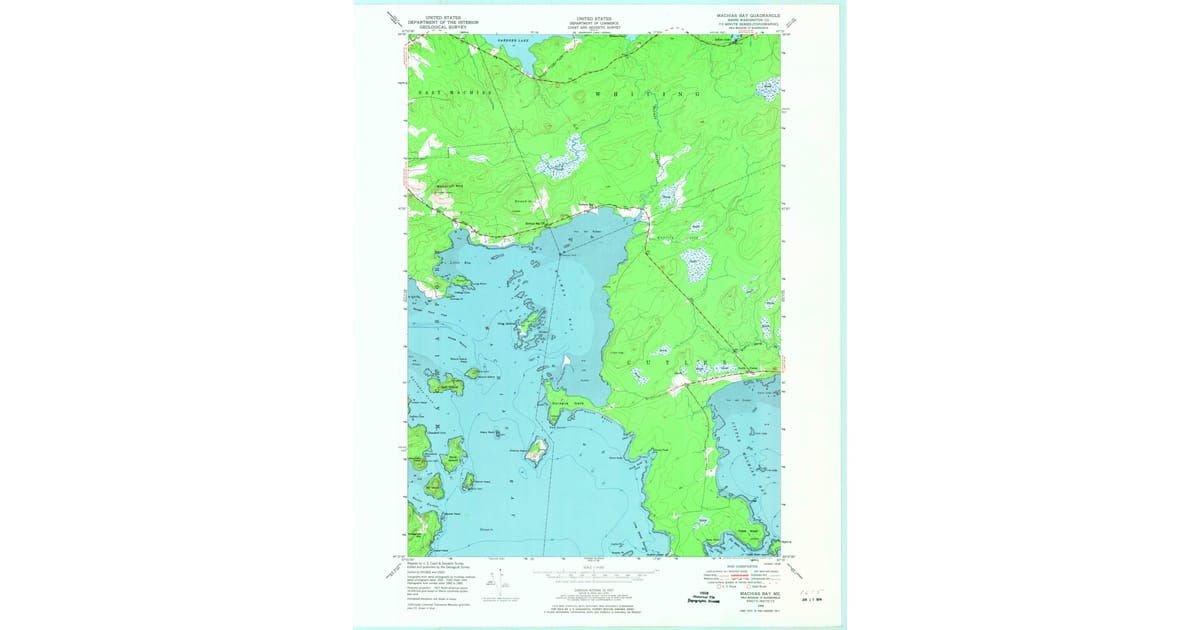 1949 Map of Machias Bay, Washington County, ME — High-Res | Pastmaps