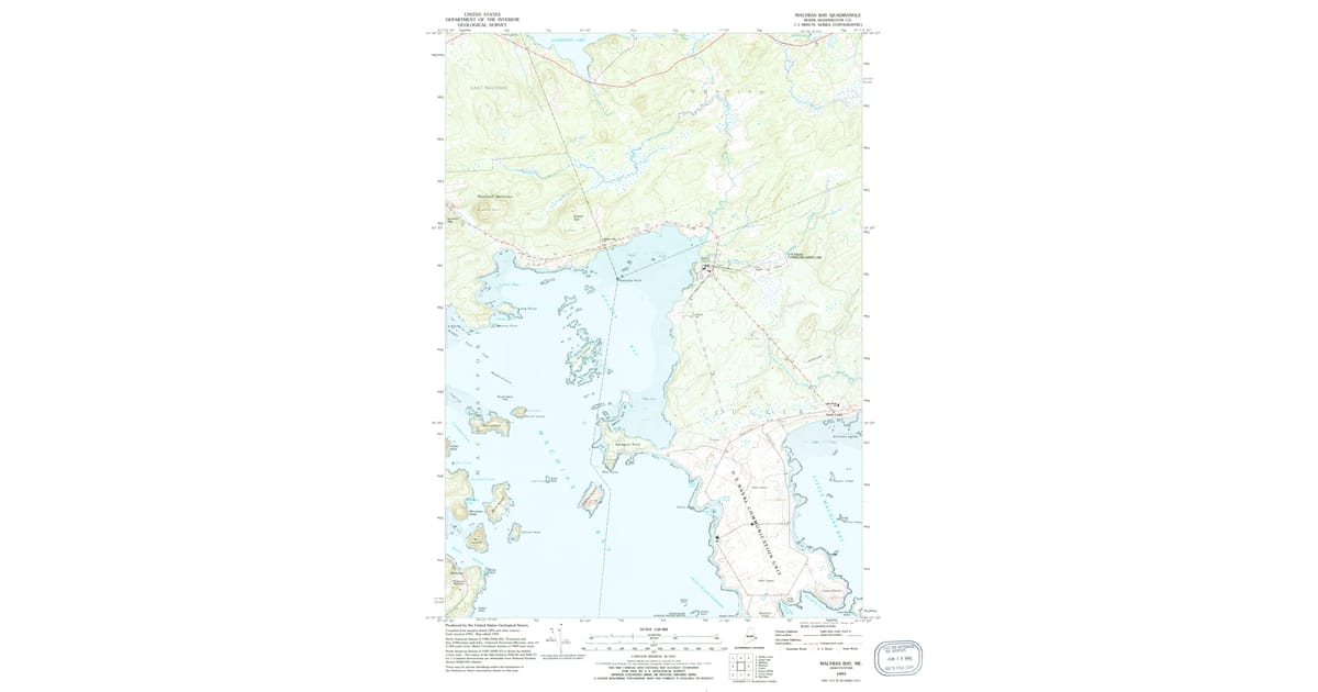 1993 Map of Machias Bay, Washington County, ME — High-Res | Pastmaps